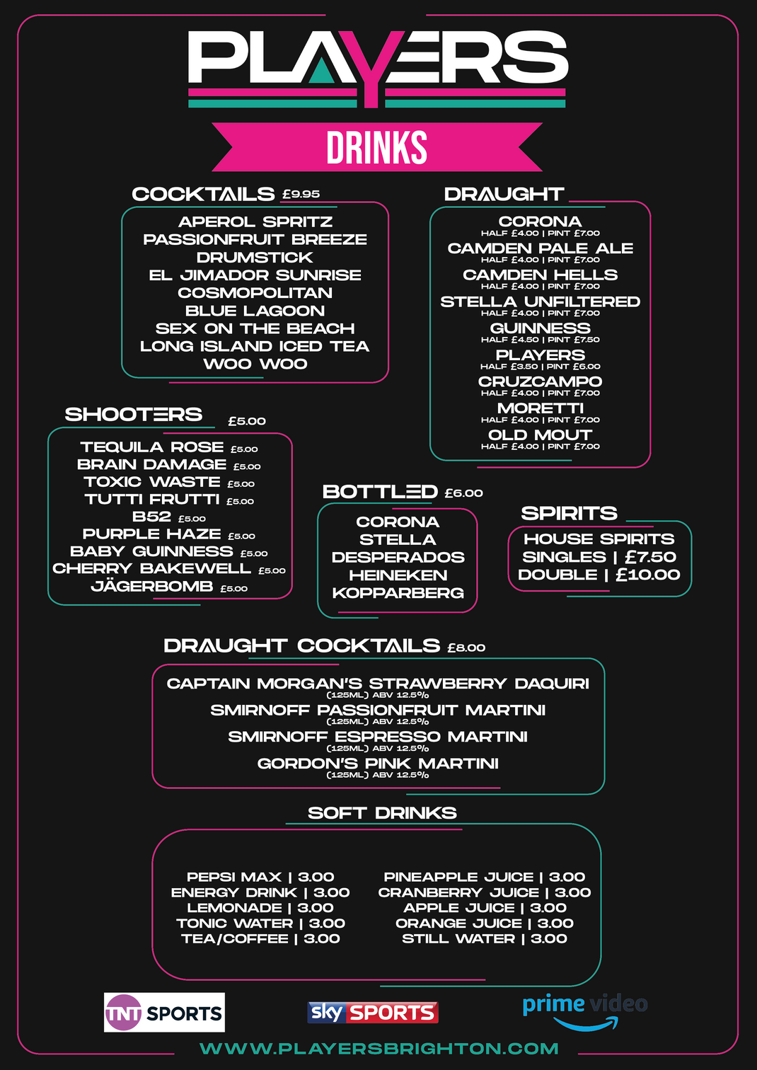 Players - Menu – Players Brighton
