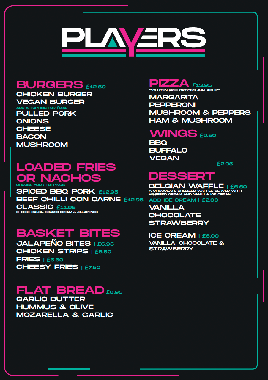 Players - Menu – Players Brighton